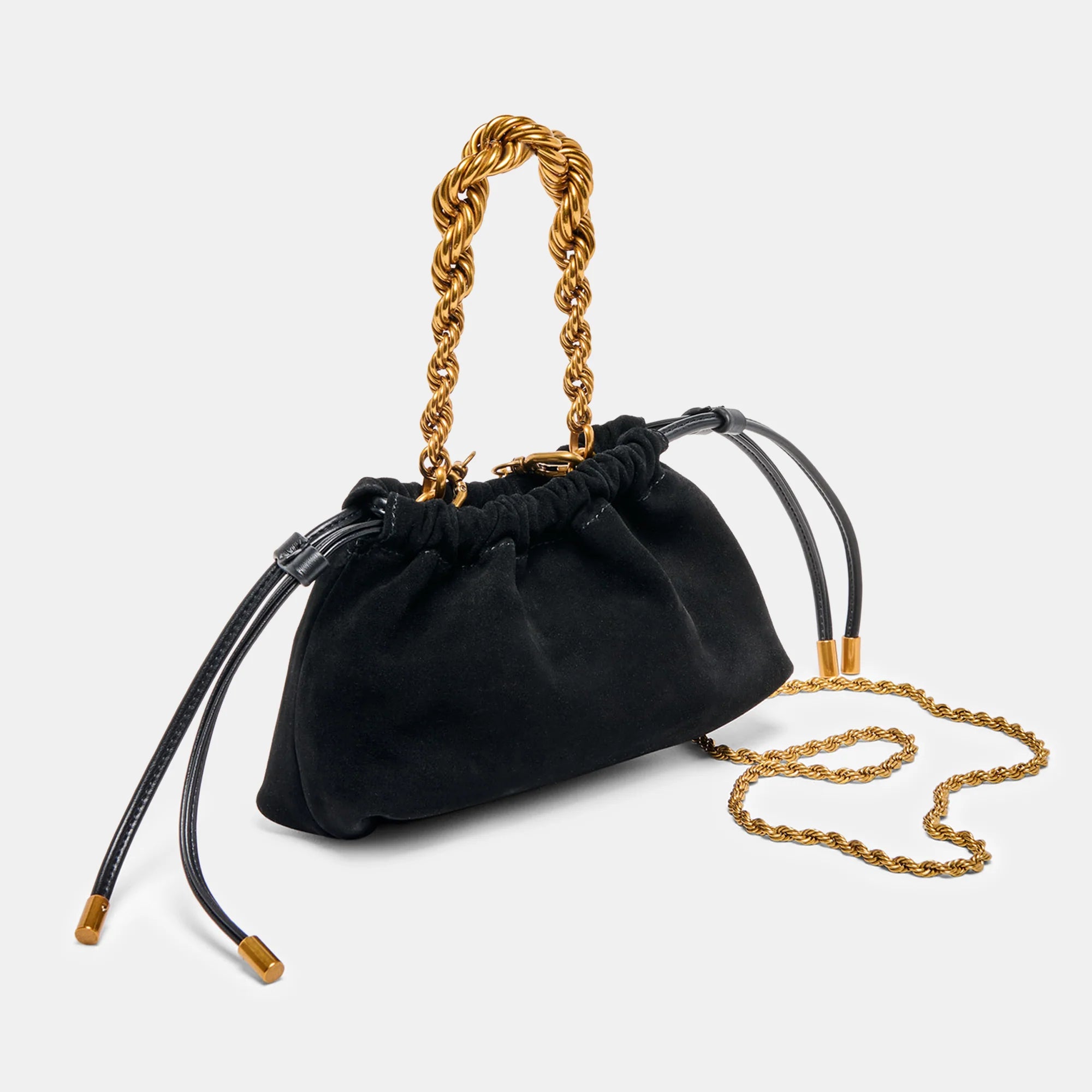 CLEEO Black Suede Crossbody Bag | Women's Designer Handbags – Dolce ...