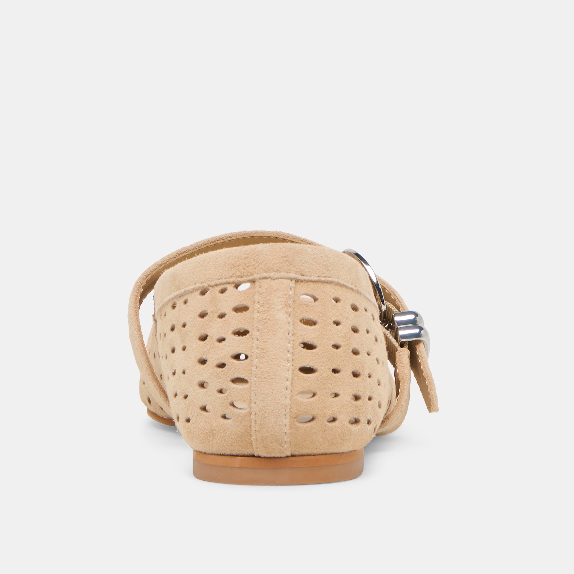 MIKEL Camel Suede Perforated Ballet Flats | Women's Designer Flats ...