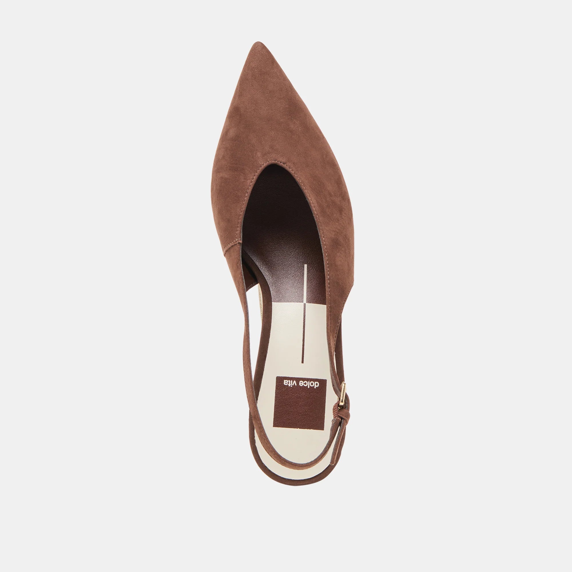 ALENNA Dark Brown Suede Slingback Kitten Heel | Women's Designer Shoes ...