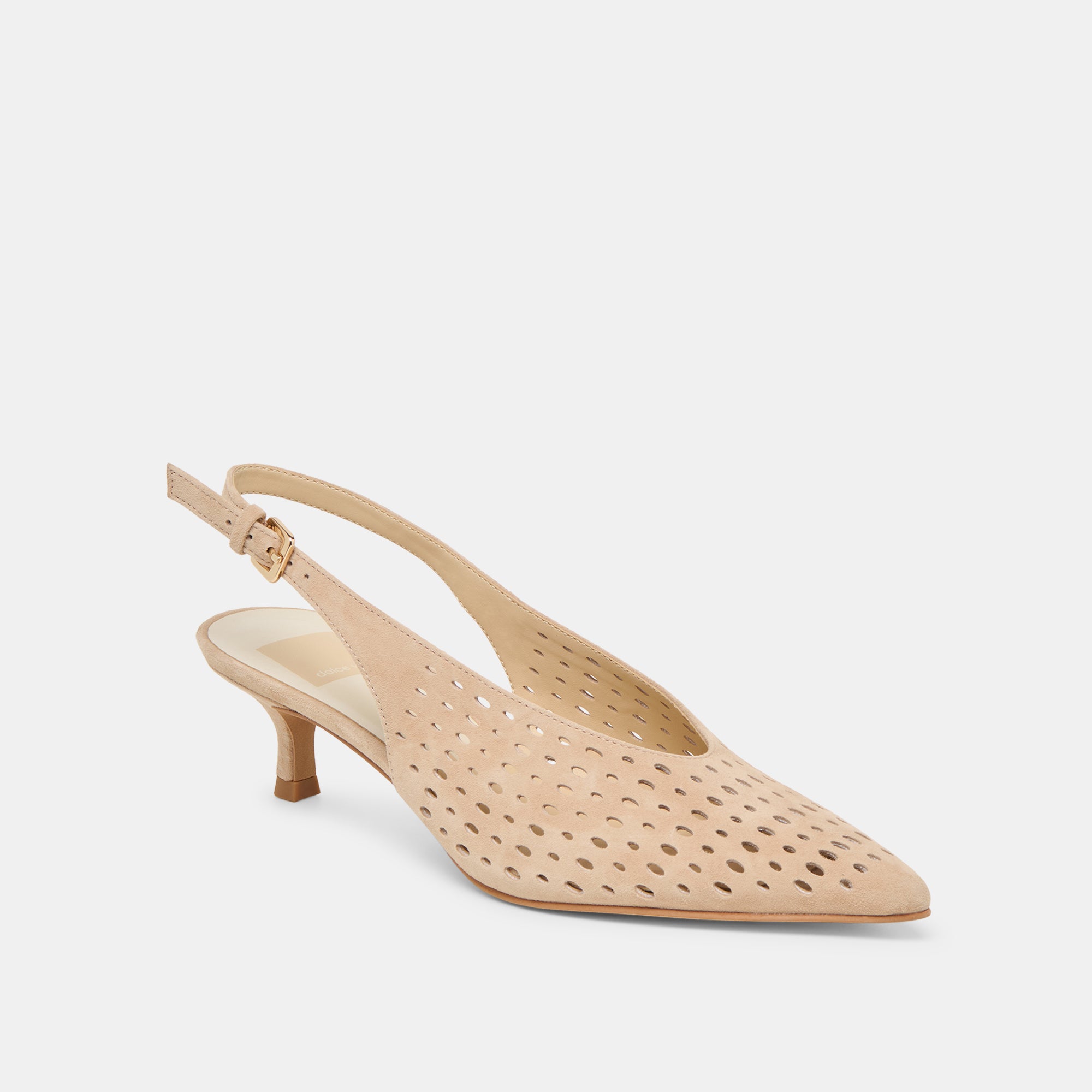 ALENNA PERF Camel Suede Slingback Kitten Heel | Women's Designer Shoes ...