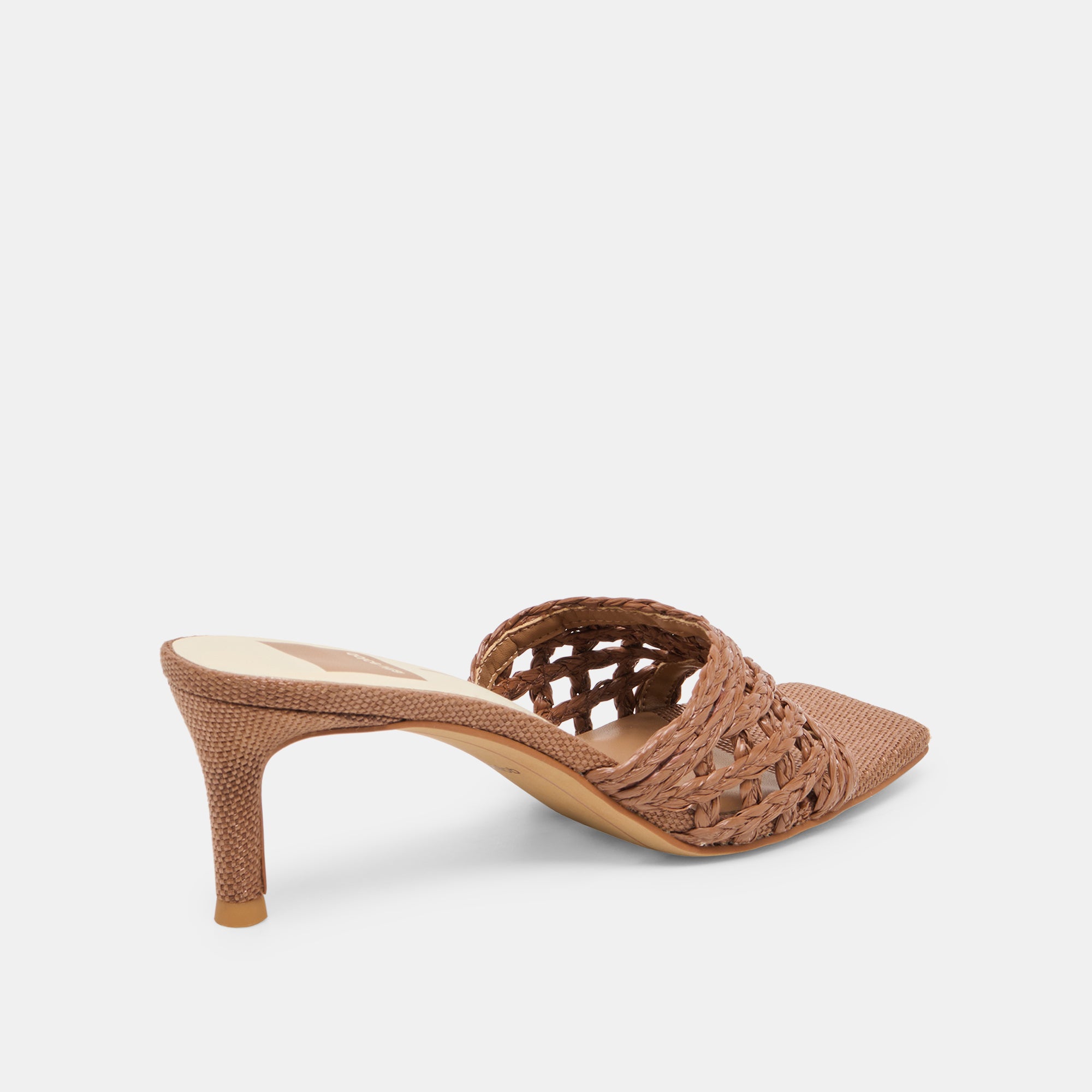 BOWEN Cognac Raffia Perforated Mules | Women's Designer Shoes – Dolce ...