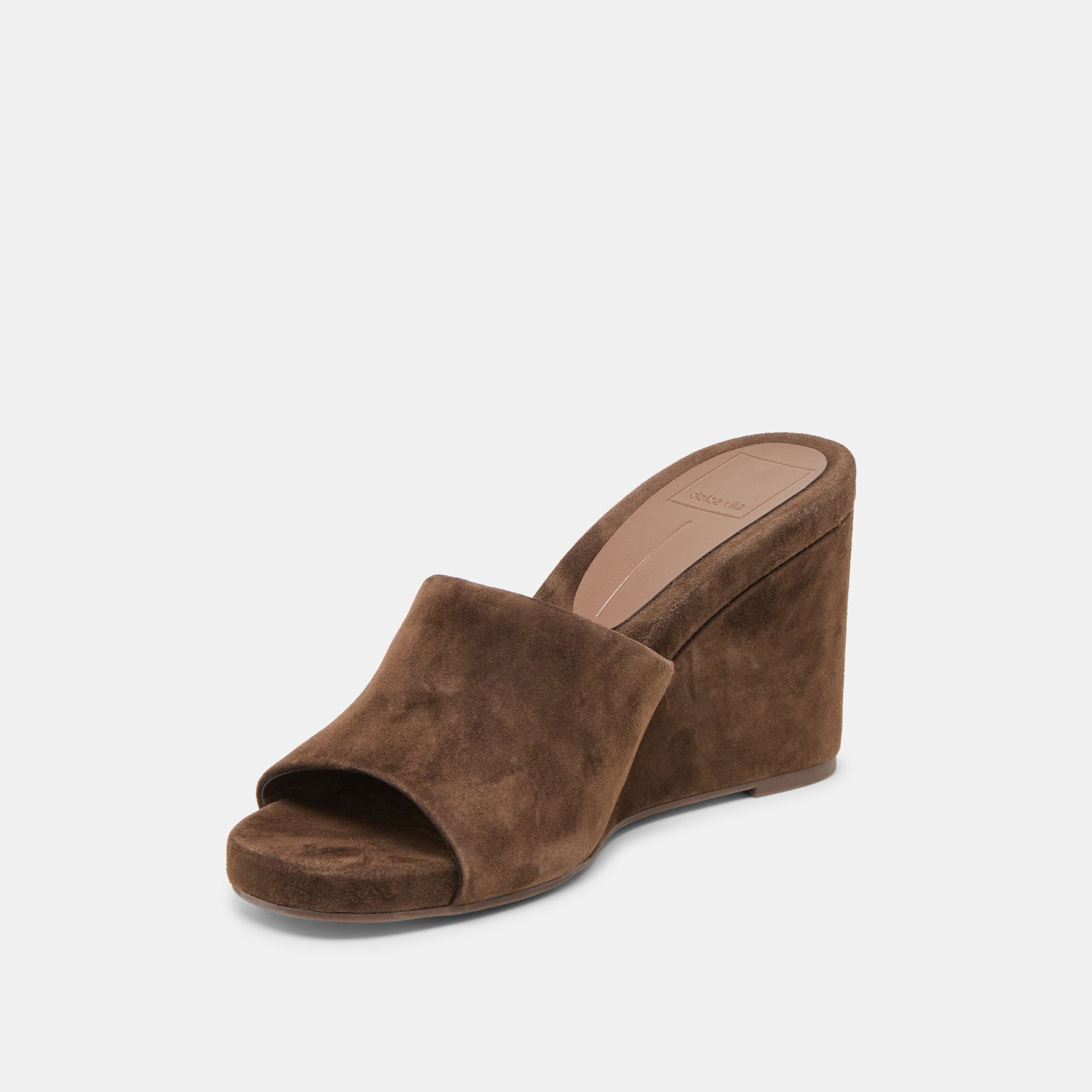 HOLTA Escarpins compensés en daim marron foncé à enfiler | Talons ...