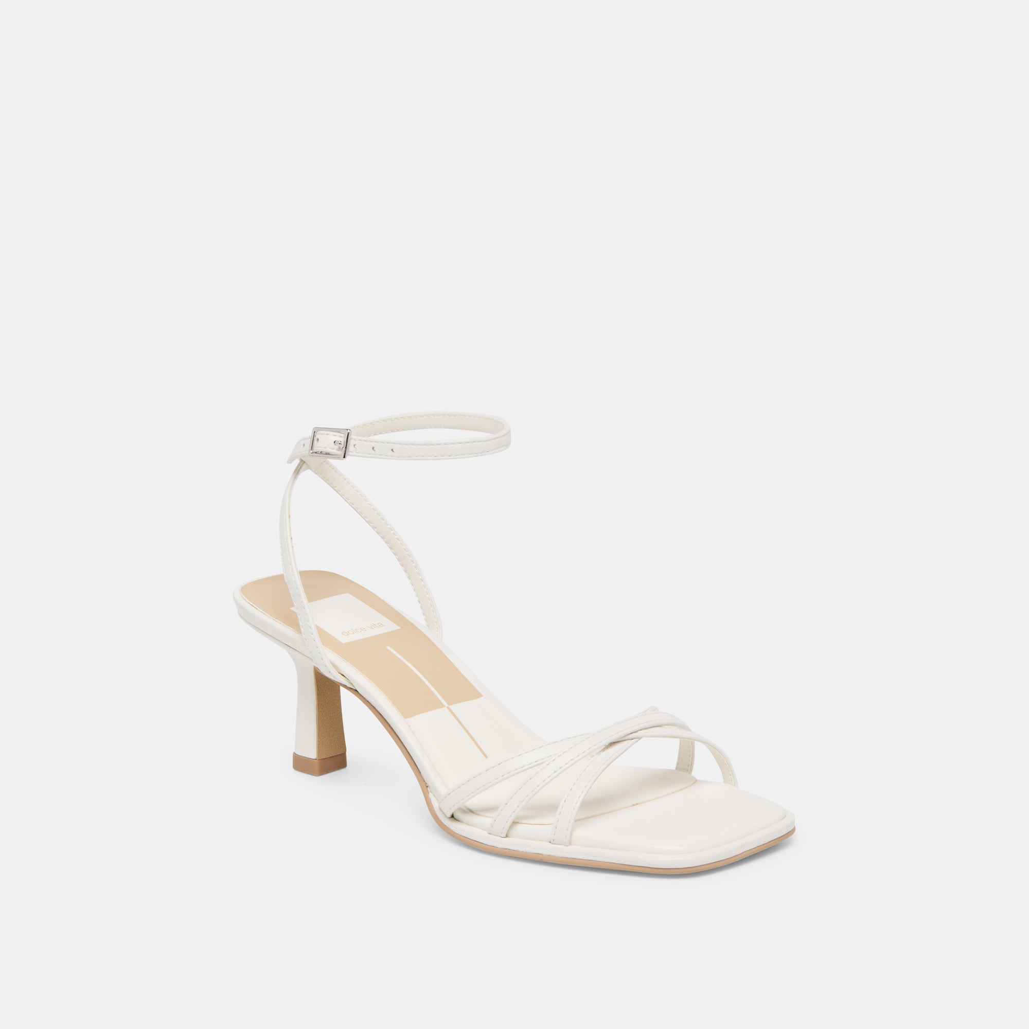 MANJI True White Leather Strappy Heels | Women's Designer Heels – Dolce ...