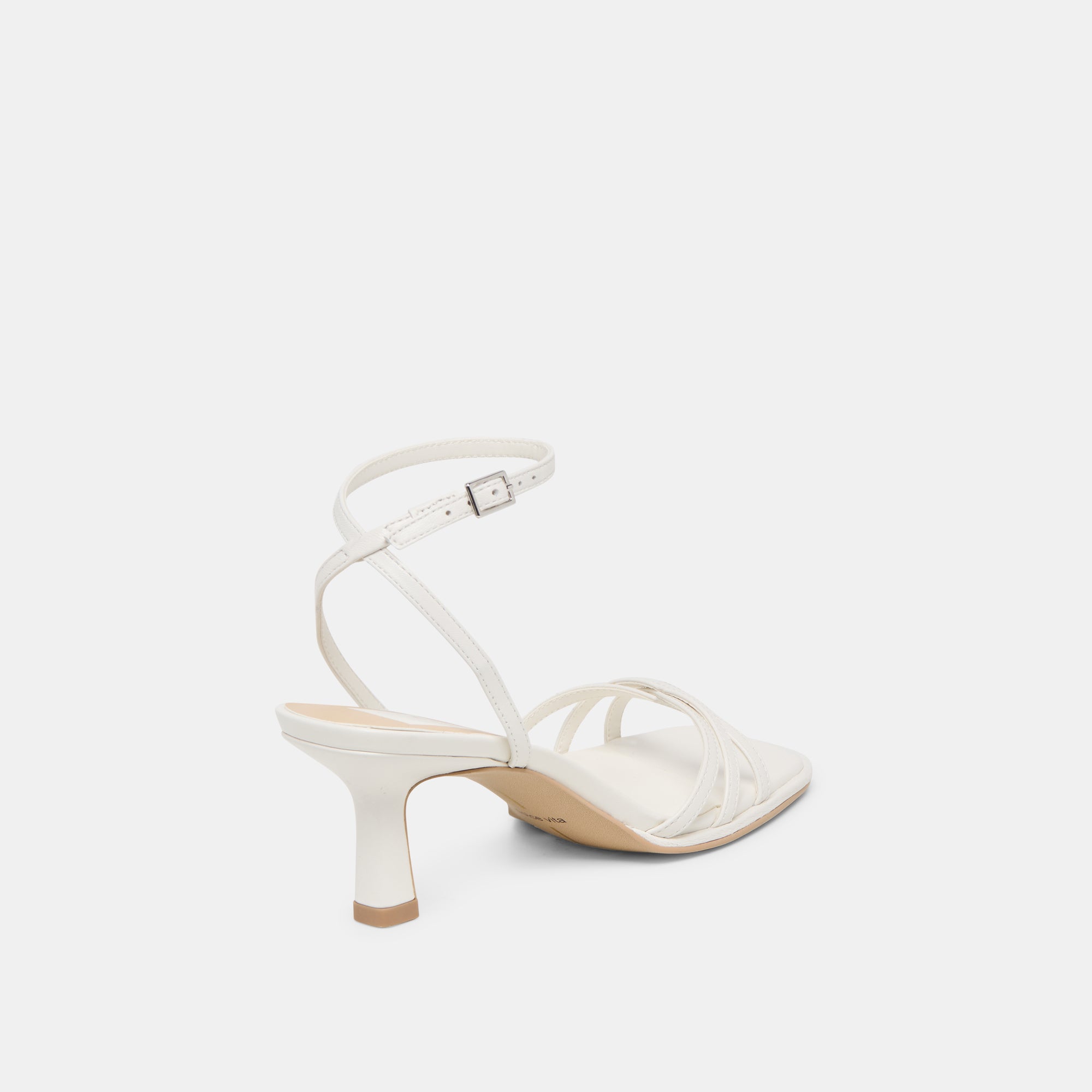 MANJI True White Leather Strappy Heels | Women's Designer Heels – Dolce ...