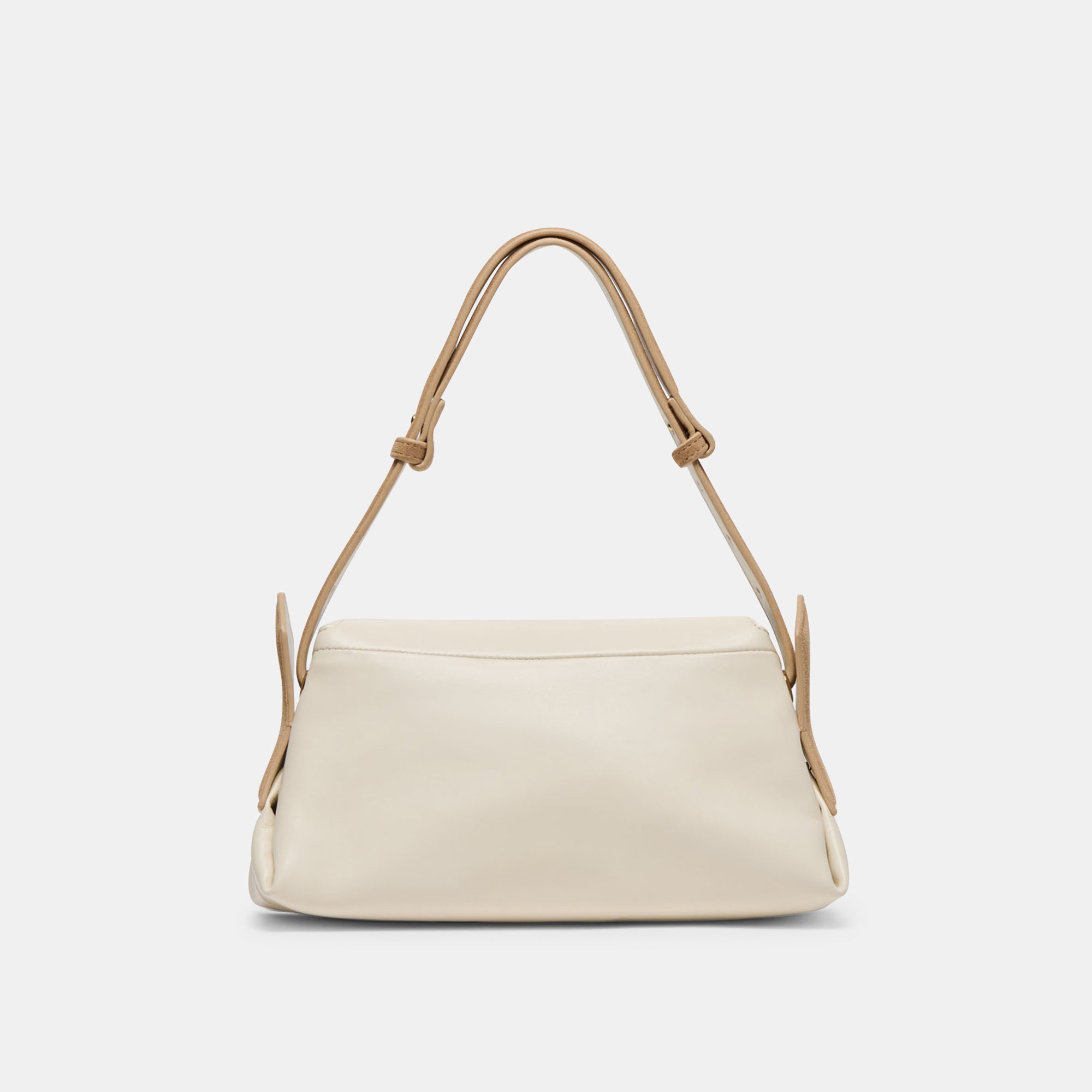 DEVYN White Leather Knotted Shoulder Bag | Women's Designer Handbags ...