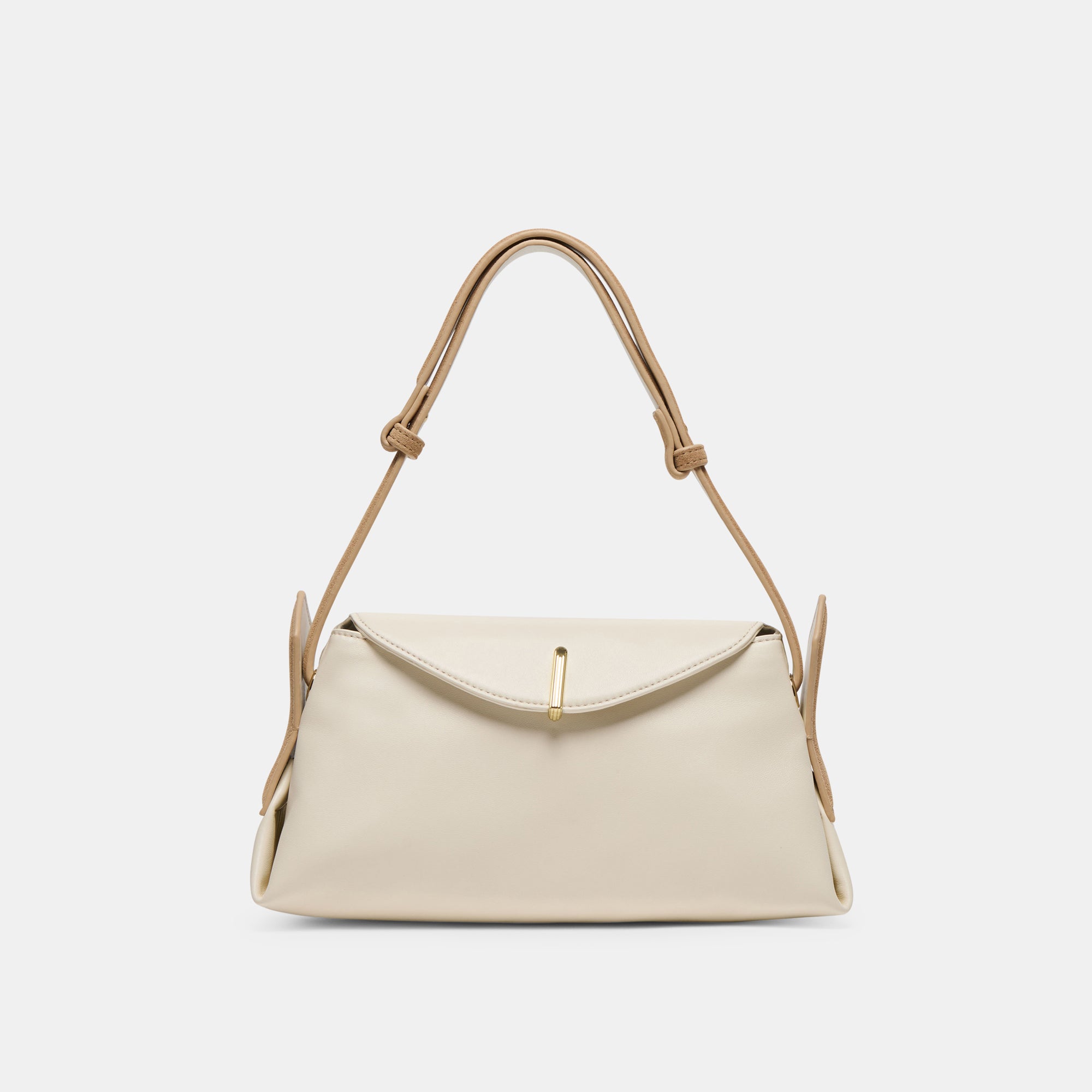 DEVYN White Leather Knotted Shoulder Bag | Women's Designer Handbags ...
