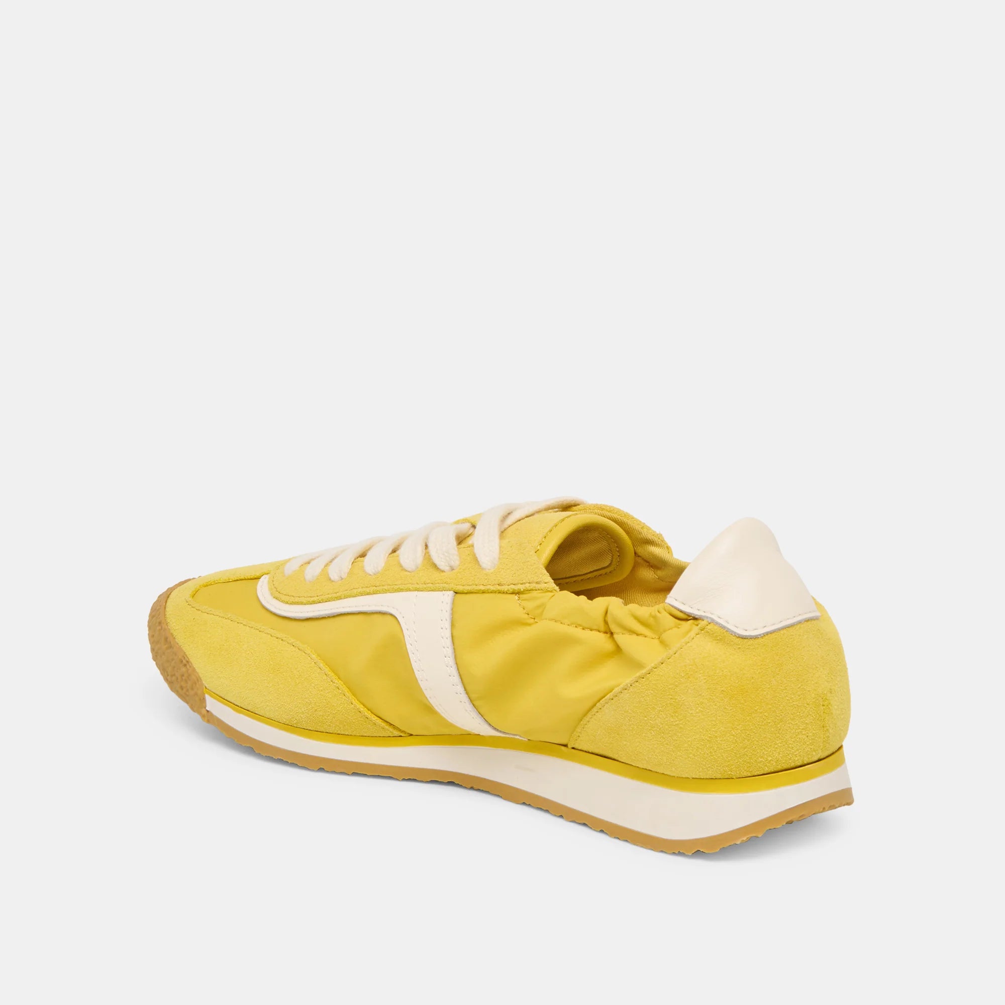 SARIYA Yellow Nylon Lace Up Sneakers | Women's Designer Sneakers ...